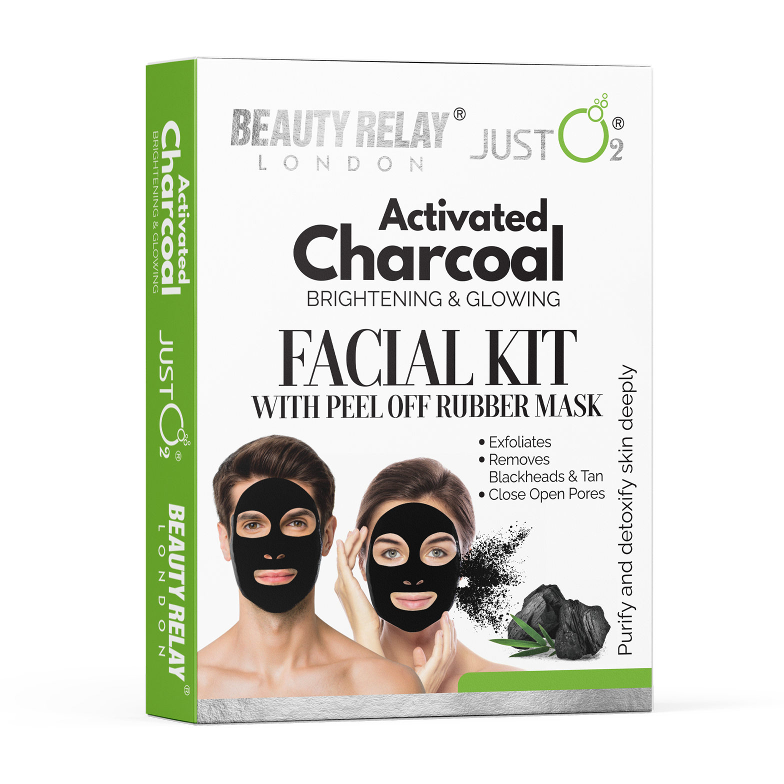 Activated Charcoal Facial Kit With Peel Off Rubber Mask