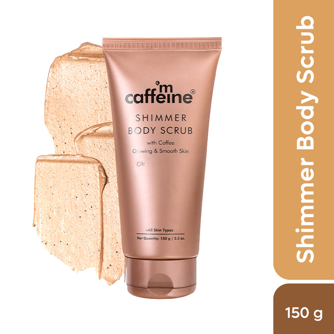 mCaffeine Shimmer Body Scrub with Coffee for Smooth & Glowing Skin | L