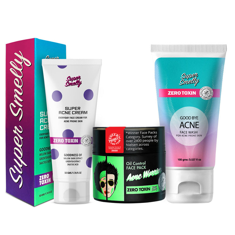 Goodbye Acne Face wash, Acne Warrior and Super Acne Cream Combo